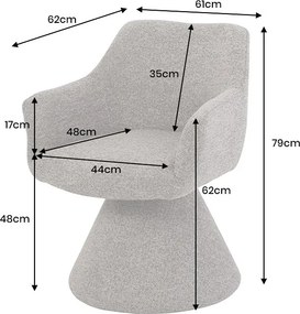Designová otočná židle Deimena hnědá
