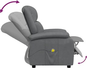 Masážní křeslo šedé umělá kůže 340165