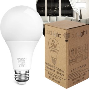 Toolight Toolight, LED žárovka E27, 5W, 400lm, 4000K neutrální bílá, RSL020, OSW-20005