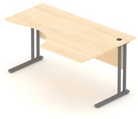Kancelářský stůl rohový pravý Komfort, kovová podnož, 160x70/100x76 cm BPR20 12