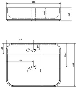 Bílé keramické umyvadlo 50x40 cm Garda – Sapho