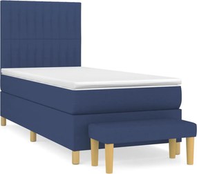 Box spring postel s matrací modrá 90x190 cm textil 3137283