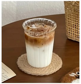 Flamenco Mystique Sklenice na kávu a nápoje s drážkou, duhová, 420 ml, 12x8,5 cm