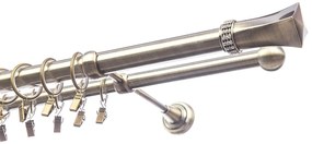 Kovová garnýže dvouřadá Almero mosaz 25/16mm délka: 3,0m