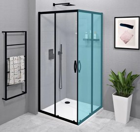 Gelco SIGMA SIMPLY BLACK sprchové dveře do niky 100 x 190 cm posuvné černá čiré sklo GS2110B