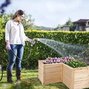 Costway Zvýšená postel Dřevěný truhlík na rostliny na balkóně Zahradní terasa
