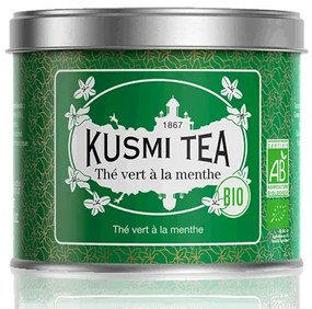 Kusmi Tea Sypaný zelený čaj Spearmint green tea Bio, kovová dóza 100 g 21651A1070