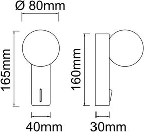 Open Design OR85556 - Koupel. nástěnné svítidlo BOLETTA 1xG9/8W/230V IP44 černá