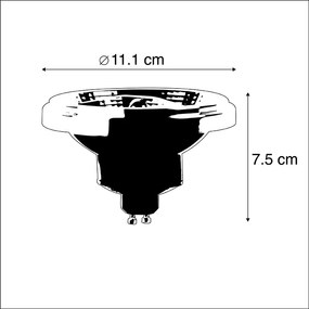 Sada 5 LED žárovek AR111 GU10 12W 2000K-3000K stmívatelných k zahřátí