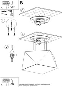Sollux Lighting Stropní svítidlo HEXA 25 stříbrné