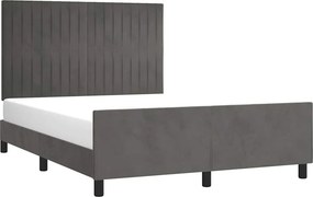 Rám postele bez matrace tmavě šedá 140 x 200 cm samet 3125880