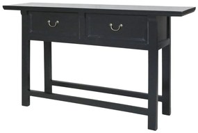 Černý dřevěný konzolový stůl Service Marseille - 150*40*85 cm