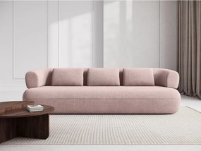 Světle růžová pohovka z textilie bouclé 200 cm Jenny – Micadoni