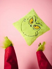 Sinsay - Kožešinový dekorační polštář s vánočním motivem Grinch - neonová