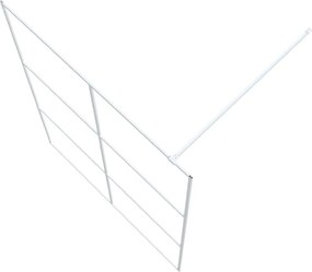 Sprchová zástěna walk-in bílá 140 x 195 cm čiré ESG sklo 152124