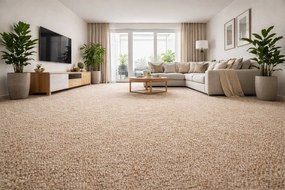 Lano, Metrážový koberec Malmo 2554, na míru, šíře 4m,5m, oranžová, filc, ložnice