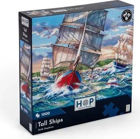 HOP Puzzle Plachetnice / 1000 dílků / nepravidelné dílky / plakát A3