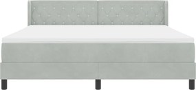 Postel s boxspringem s čelo Světle šedá 200 x 180 cm samet 3341426