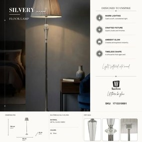 Stojací lampa Silvery 164 cm stříbrná