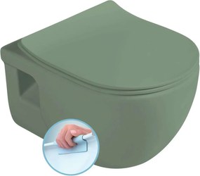 Sapho Brilla - Závěsné WC, Rimless, matná zelená 100614-128