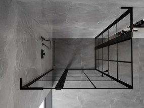 Mexen, Mexen Mist L Duo výklopný sprchový kout 100 x 95 cm, černá mřížka - 8A4L-100L-095P-70-77