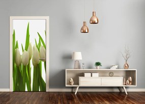 Fototapeta na dveře Bílé tulipány 95x205 cm