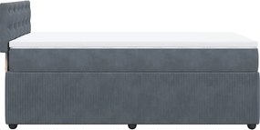 Box spring postel s matrací tmavě šedá 100x200 cm samet 3289975