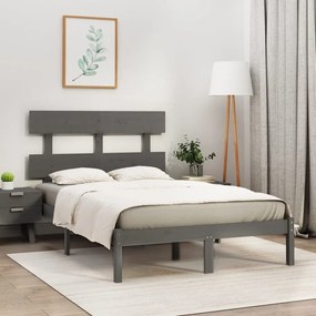 Rám postele šedý masivní dřevo 135 x 190 cm Double,  3104650 HangarStore.cz