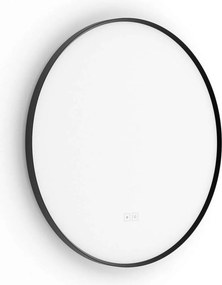 Nimco - Zrcadlo s LED osvětlením, průměr 60 cm, dvěma dotykovými senzory, černá ZPC 61000RVX-90