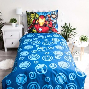 Jerry Fabrics Povlečení Avengers Brands 02 modrá 140x200, 70x90 cm