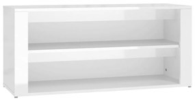 Botník bílý s vysokým leskem 100 x 35 x 45 cm kompozitní dřevo - Default Title