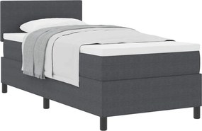 Postel s boxspringem s čelo Tmavě šedá a bílá 100 x 200 cm 3337500