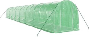 Skleník s ocelovým rámem zelený 32 m² 16 x 2 x 2 m 3188023