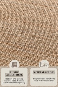 Hanse Home, Běhoun Bouclé Jute 105974 Natural Golden, 80x200, béžová, chodba / předsíň