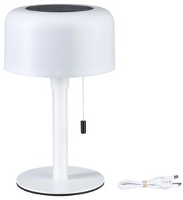 Paulmann 94606 Bartja, bílá solární lampička na baterii, 1,6W LED 2700K, výška 24cm, IP44