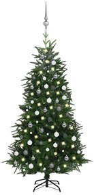 Umělý vánoční stromek LED a sada koulí zelený 180 cm PVC a PE,  3077924 HangarStore.cz