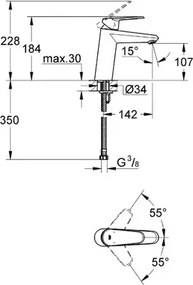 Grohe Eurodisc Cosmopolitan - Páková umyvadlová baterie M chrom