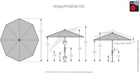 Knirps PHOENIX 315 cm bordó