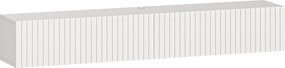 HOMCOM závěsný televizní nábytek 140 cm, TV lowboard pro televize až 182,9 cm, 2 výklopné dveře, 140x25x22 cm, bílá