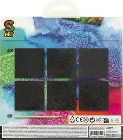 GRAFIX Škrabací obrázky Duhové mandaly 6ks / 19,5 x 19,5 cm / od 4 let