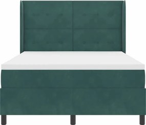 Postel s boxspringem s čelo Tmavě zelená 140 x 200 cm samet 3342011