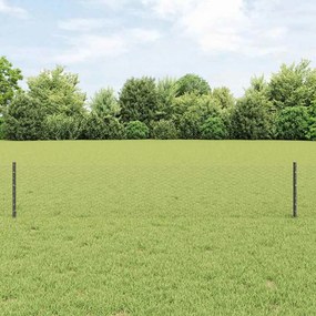 Hexagonální plot s podpěrou 10 x 0,4 m Ocel potažená PVC Šedá 3336806