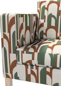 Potah na pohovku IKEA  Karlanda 2-místná, krátký barva zelená látka pletený vzor, vzorované