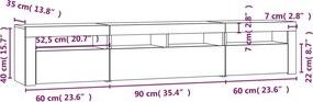 vidaXL TV skříňka s LED osvětlením 210 x 35 x 40 cm [3152735] Barva: Černá