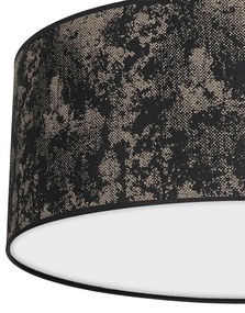 Stropní svítidlo Satino Round, 1x černé/zlaté textilní stínítko, (bílé plexisklo), (fi 40 cm)