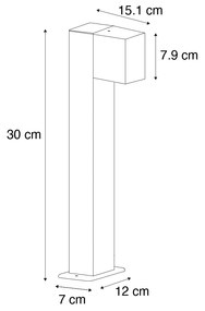Průmyslové stojací venkovní svítidlo antracitové 30 cm IP44 - Baleno