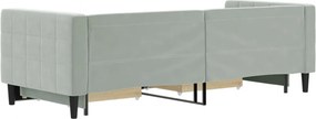 Válenda s přistýlkou a zásuvkami světle šedá 80 x 200 cm samet 3196732