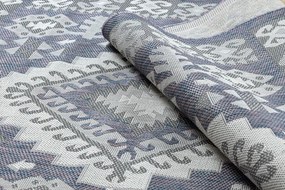 Dywany Łuszczów, Kusový koberec Sion Sisal Aztec 3007 blue/pink/ecru – na ven i na doma, 160x220, modrá, chodba / předsíň