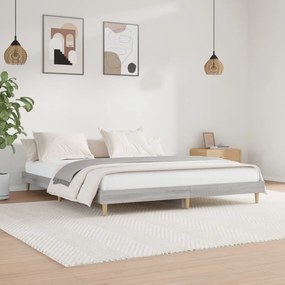Rám postele šedý sonoma 200 x 200 cm kompozitní dřevo