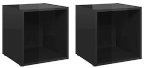 805520 vidaXL TV stolky 2 ks černé s vysokým leskem 37x35x37 cm dřevotříska